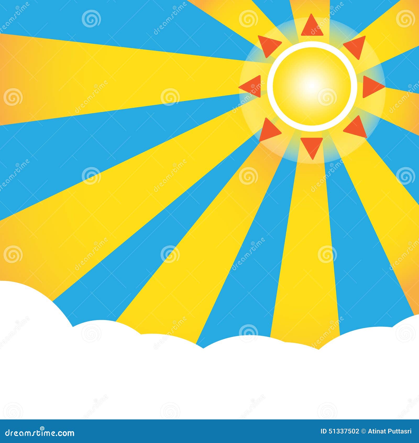 Sunlight and Cloud Abstract Cartoon Stock Vector - Illustration of ...