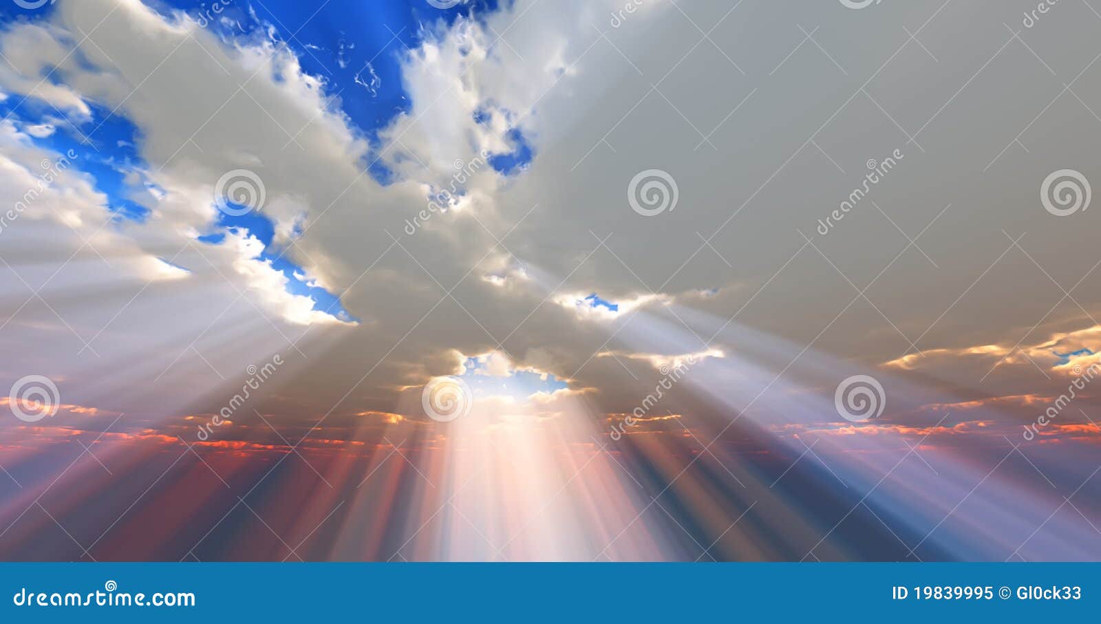 Sunlight through the Clouds Stock Illustration - Illustration of dawn ...