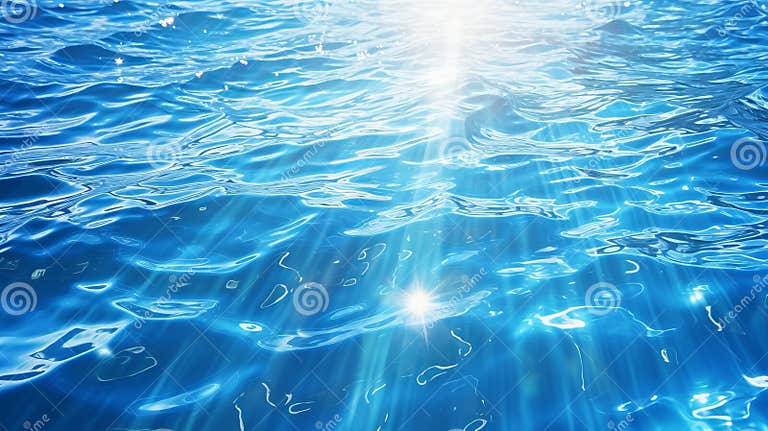Sunlight Dances on Tranquil Blue Water, Creating Sparkling Reflections ...