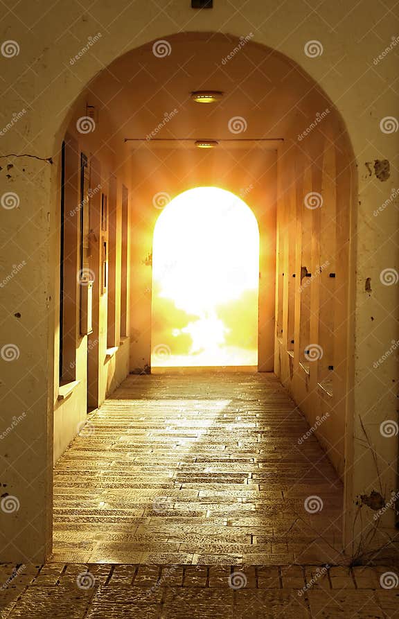 Sunlight through Door Frame Stock Image - Image of door, stone: 2608265