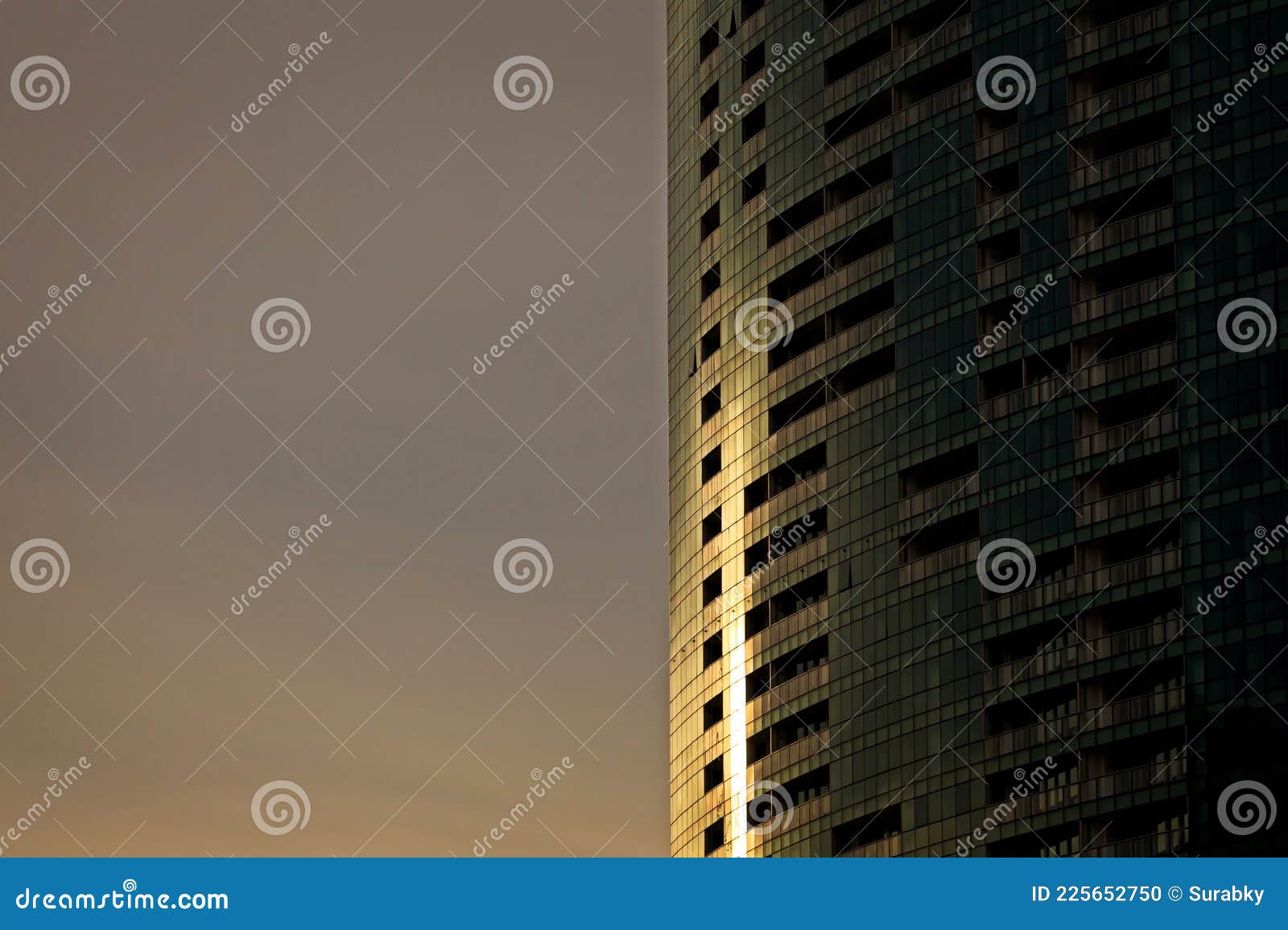 Sunlight at Evening on Glass Building Stock Photo - Image of modern ...