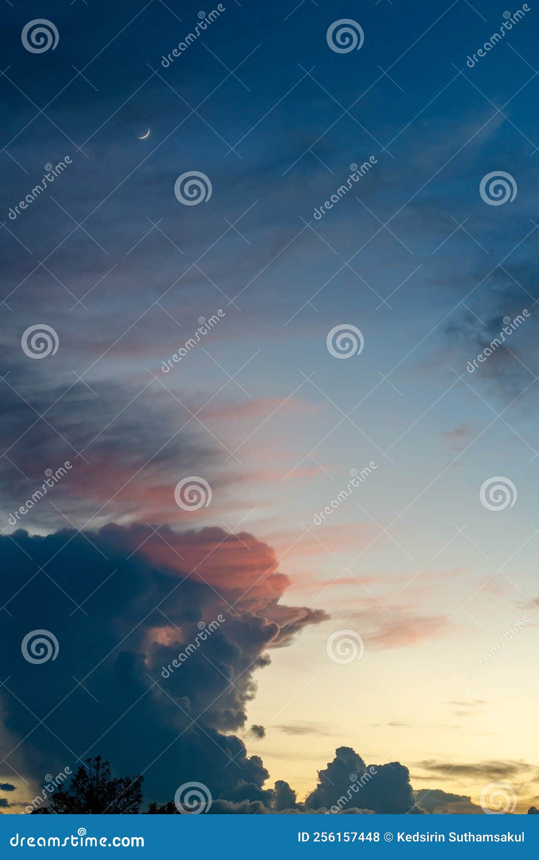 Blue Clouds Background Sunset Sky Stock Photo - Image of nature ...