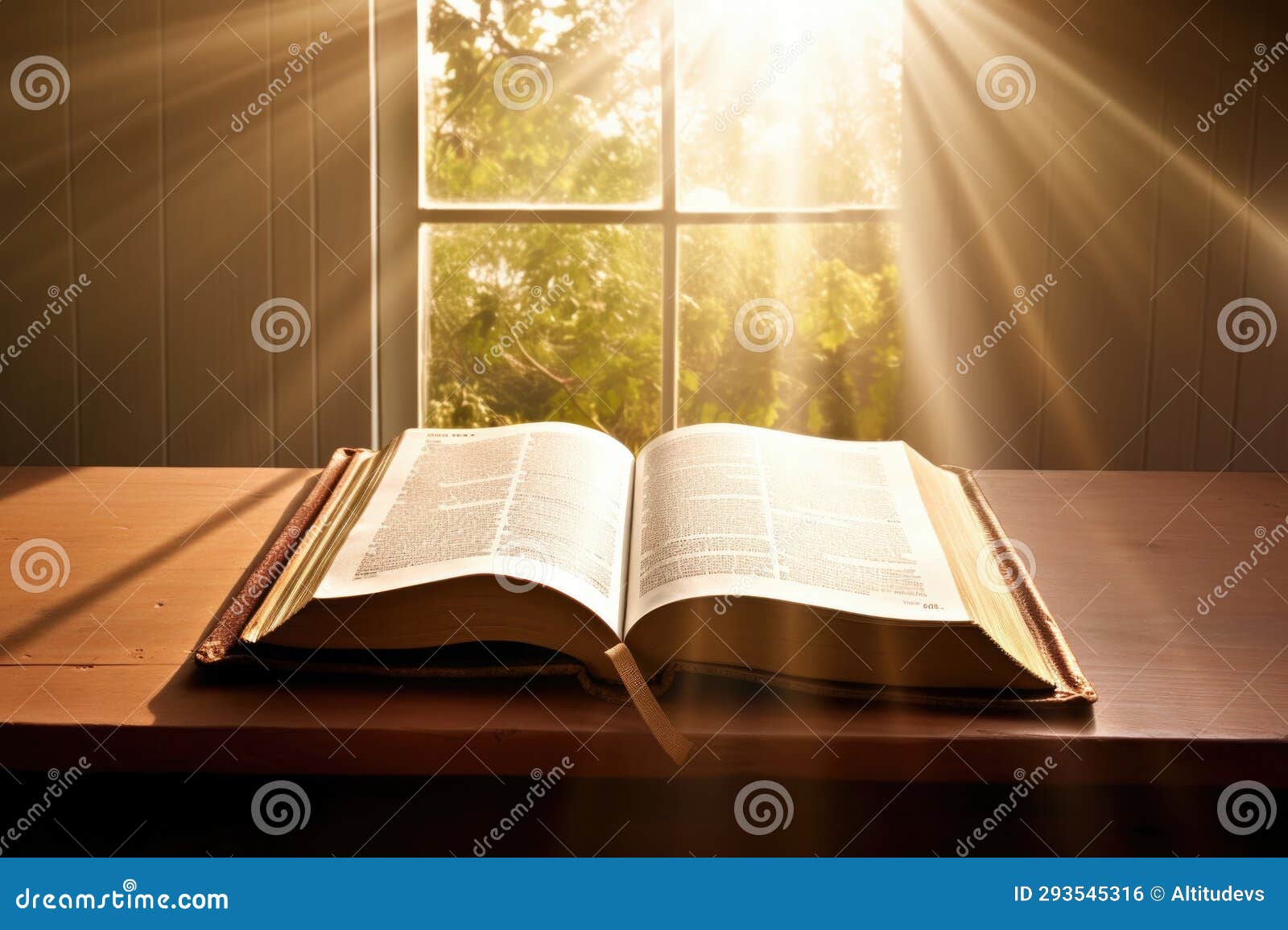 Sunlight Falling on an Open Bible Stock Photo - Image of bible, holy ...