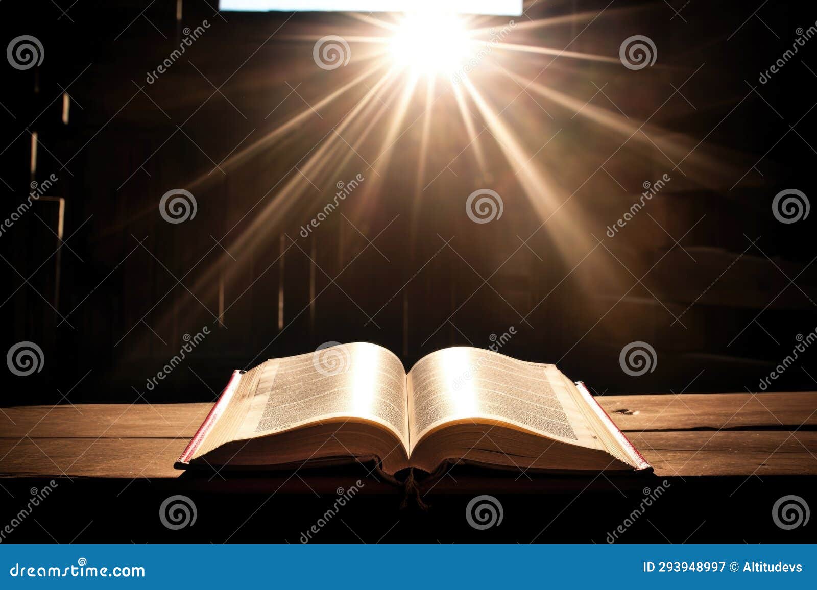Sunlight Falling on an Open Bible Stock Image - Image of generative ...