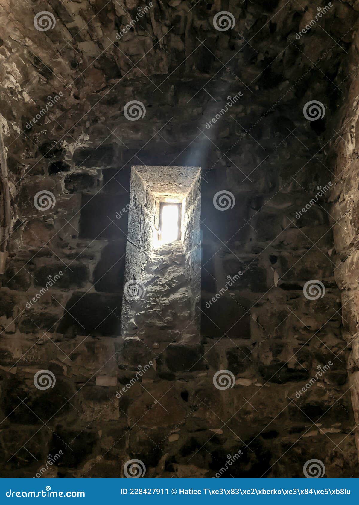 Sunlight Filtering through the Small Window in the Historic Stone ...