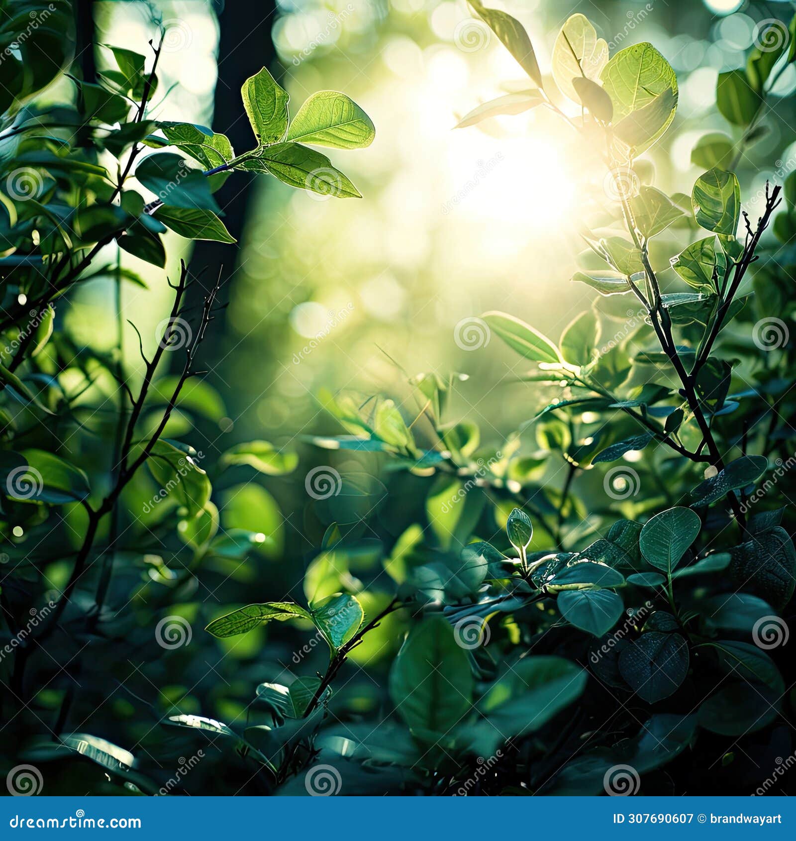 Sunlight Filtering through Tree Leaves Stock Illustration ...