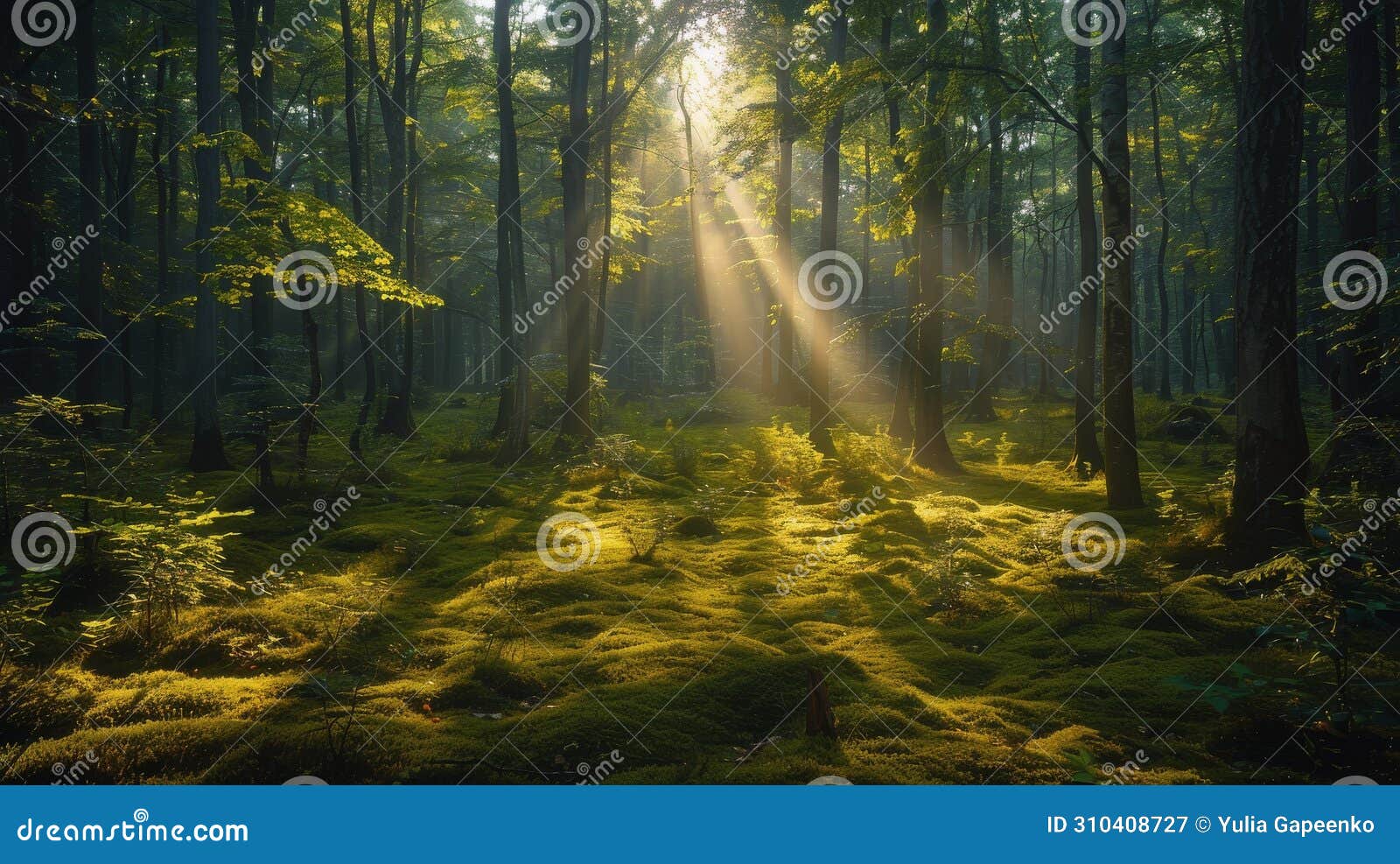 Sunlight Filtering through Trees in Forest Stock Image - Image of trees ...