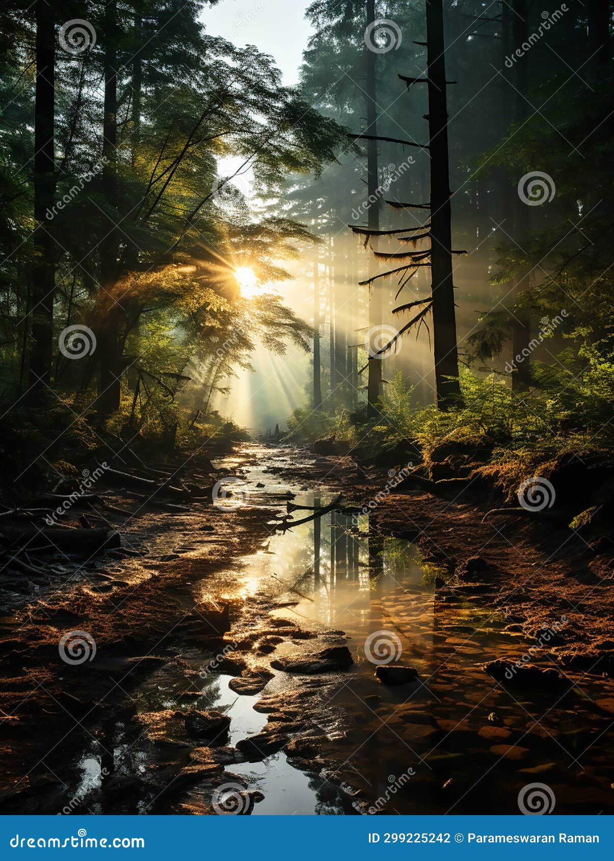 Sunlight forest stock photo. Image of river, canopy - 299225242