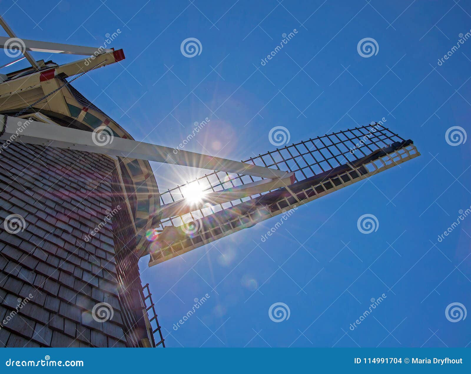 Sunlight Shining in Dutch Windmill Sail Stock Photo - Image of summer ...