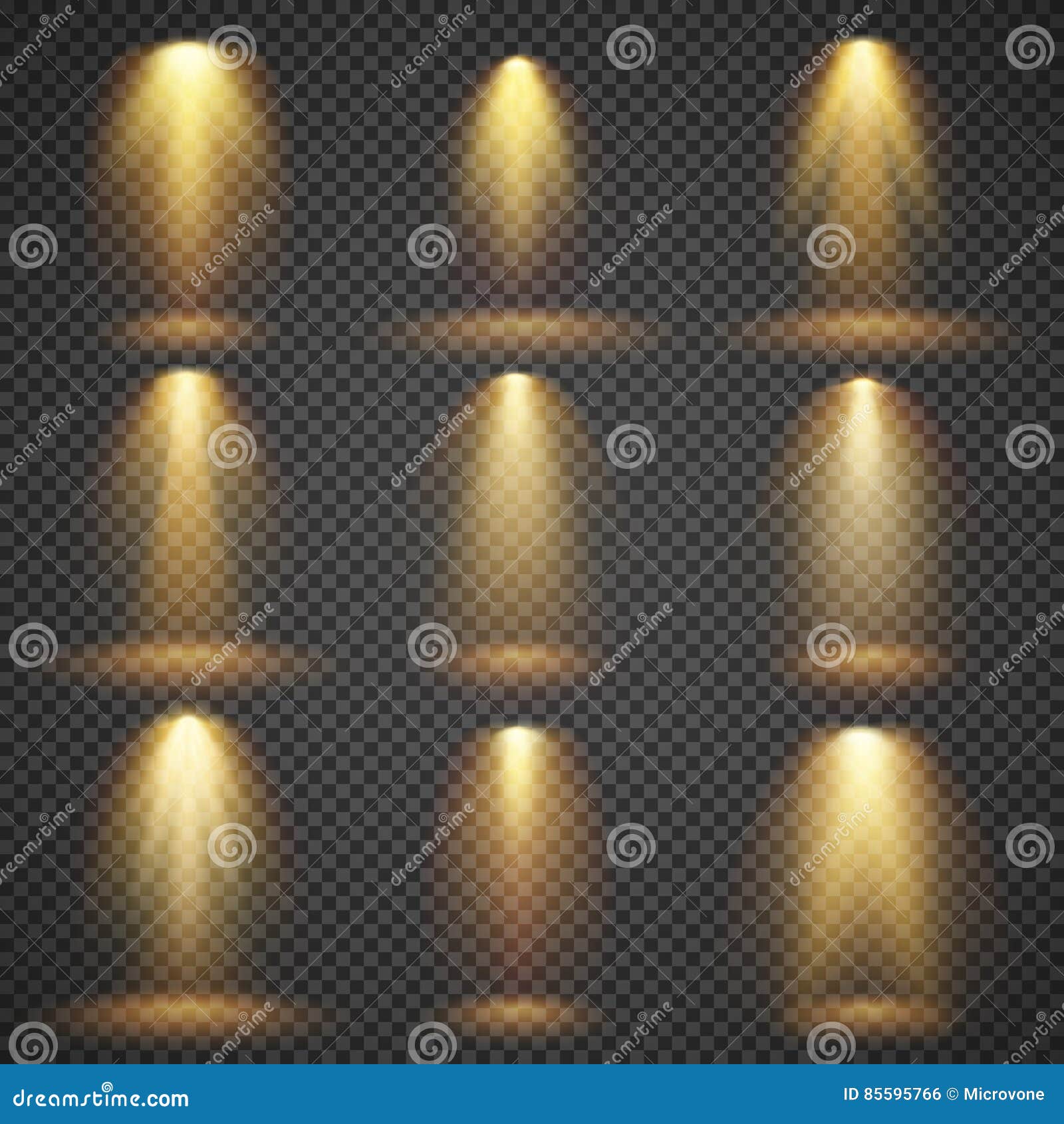 Sunlight Glowing, Yellow Lights Glow Vector Effects Set Stock Vector ...