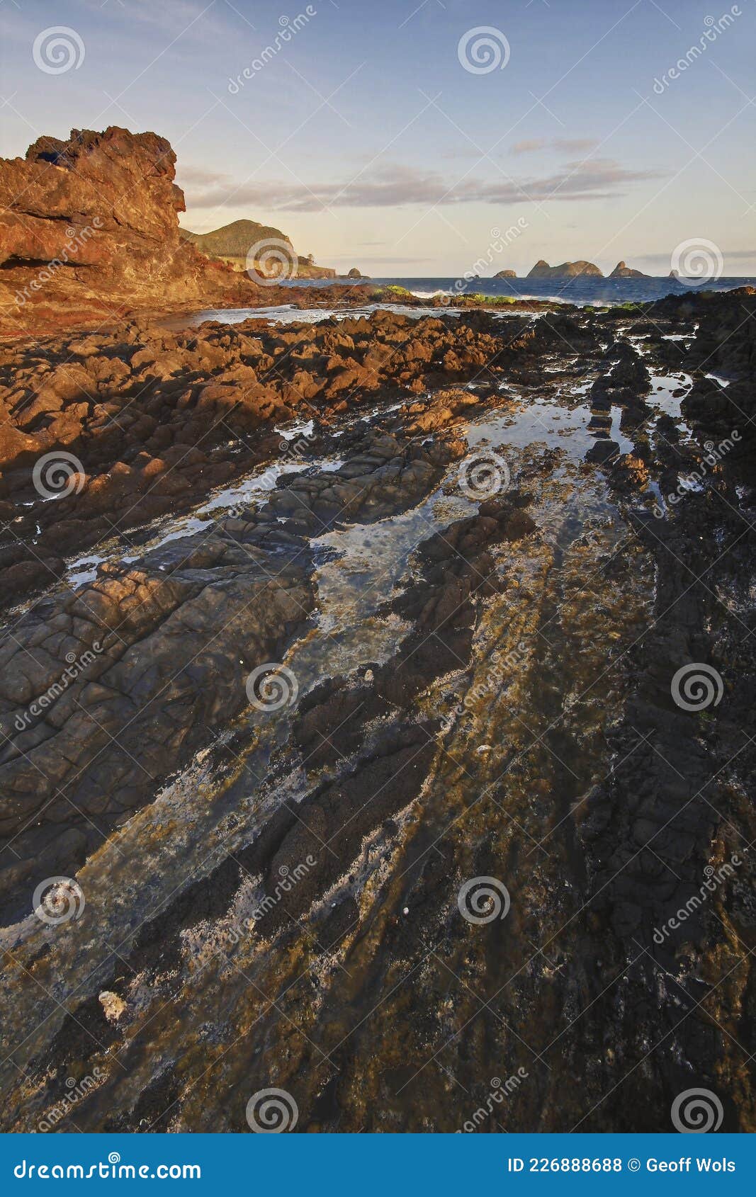 Sunlight Hitting the Rocks in the Morning on Lord Howe Island Stock ...