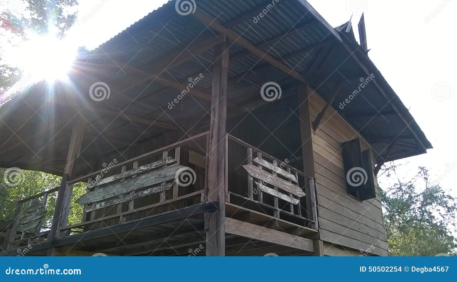 Sunlight House in the Forest at the Morning Stock Photo - Image of ...