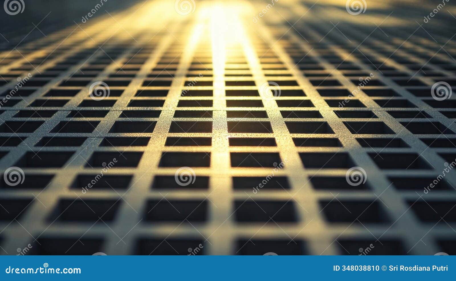 Sunlight Illuminates Grid Pattern, Abstract Geometric Design ...