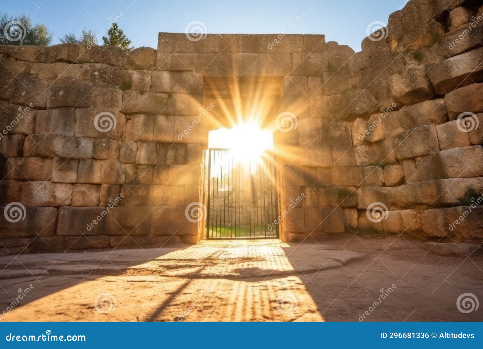Sunlight Passing through a Natural Stone Gate Stock Photo - Image of ...