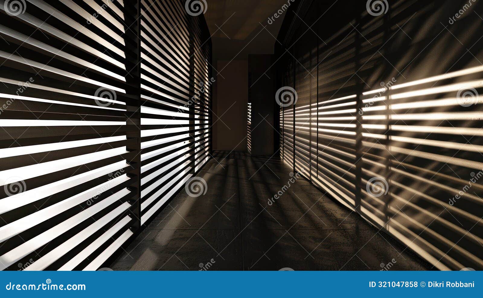 Sunlight Patterns Casting Geometric Shadows in a Modern Corridor Stock ...