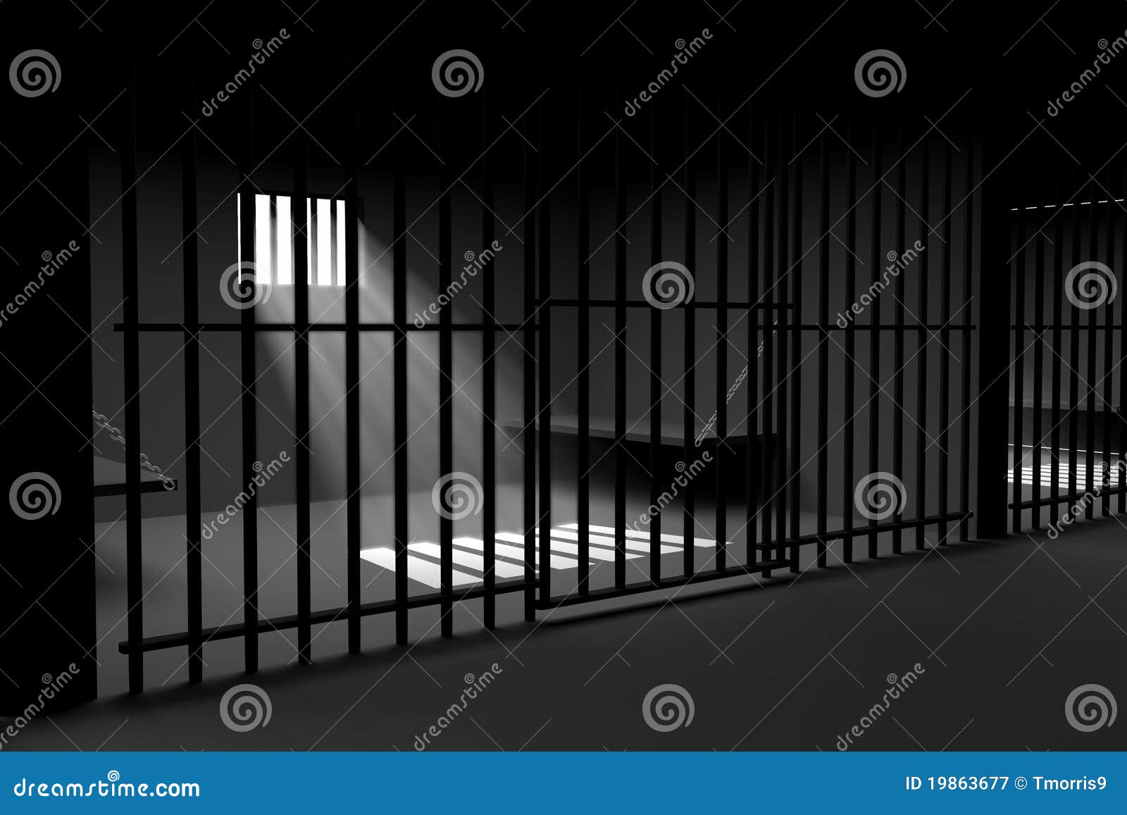 Sunlight through Prison Window Stock Illustration - Illustration of ...