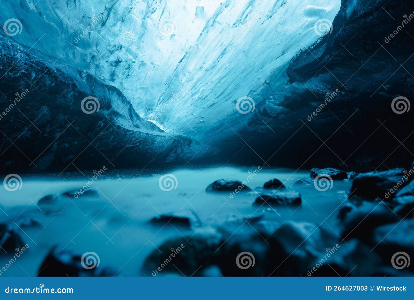 Sunlight Reflected on the Ice Surface Creating a Beautiful Bluish Glow ...