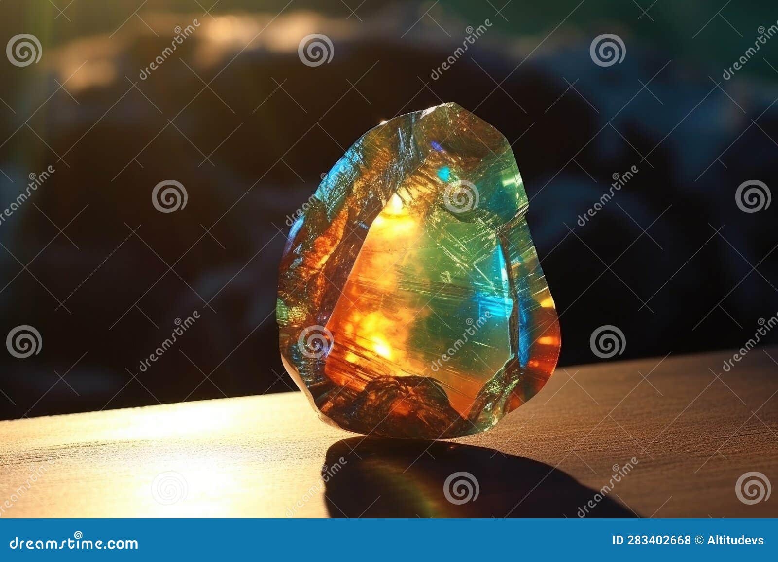 Sunlight Reflecting Off a Rare Opal Stone Stock Illustration ...