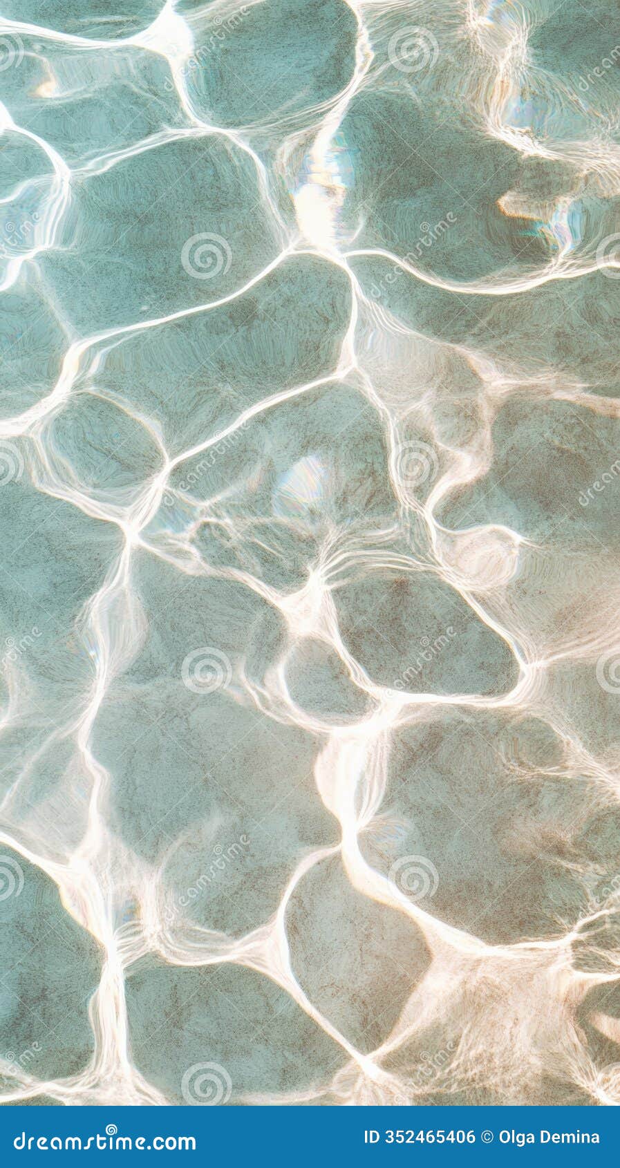 Sunlight Reflecting and Refracting on Rippling Water Surface Stock ...