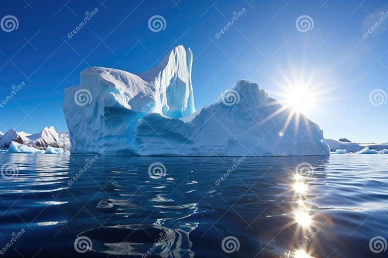 Sunlight Reflecting on the Surface of an Iceberg Stock Image - Image of ...