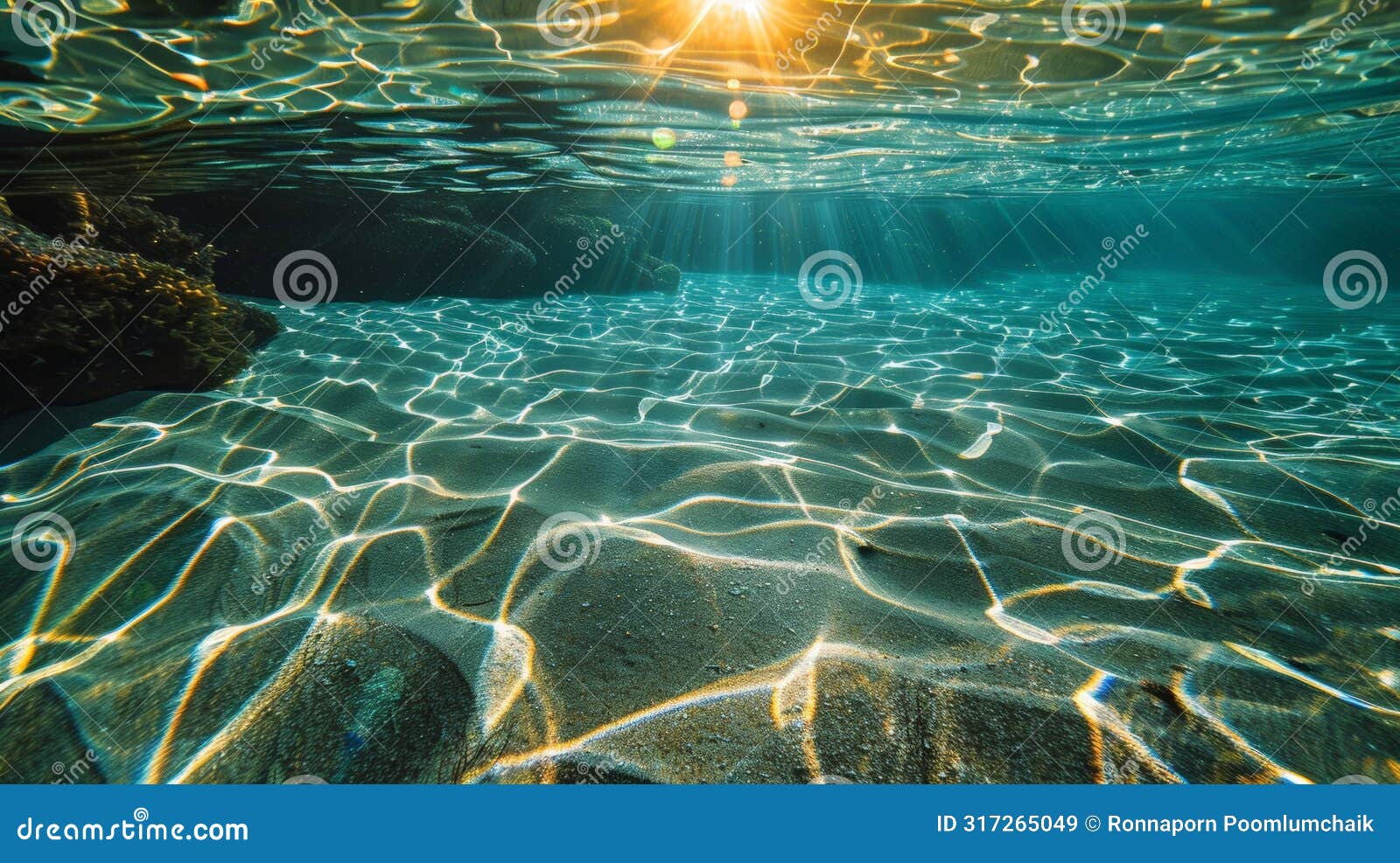 Sunlight Refracting through Crystal-clear Water, Revealing the Patterns ...