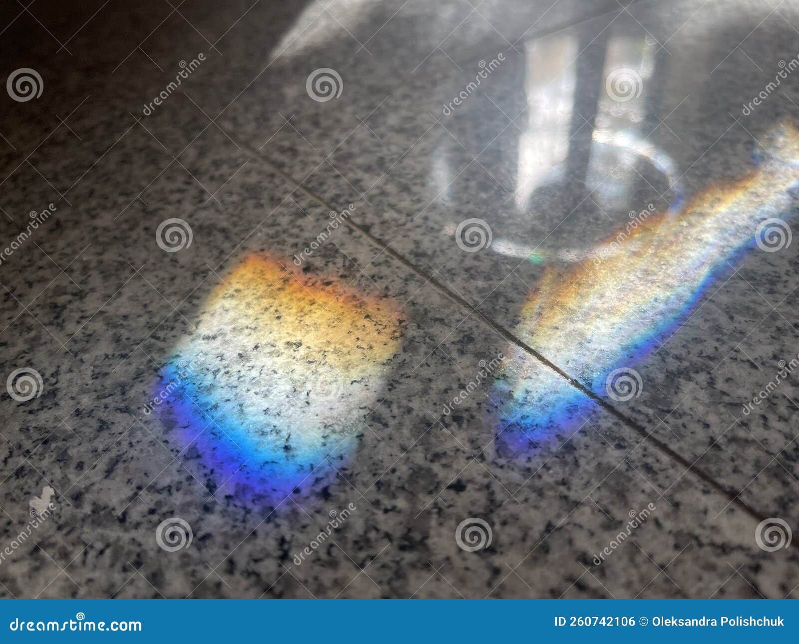 Sunlight Refracting on Grey Surface Stock Photo - Image of spectrum ...