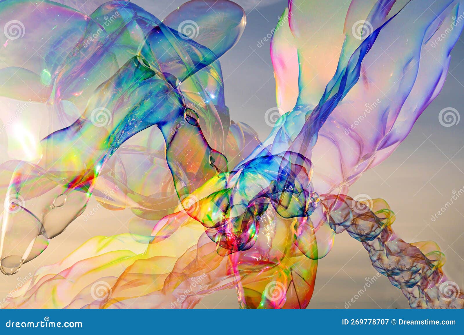 Sunlight Refracting through Large Colorful Bubbles Stock Image - Image ...