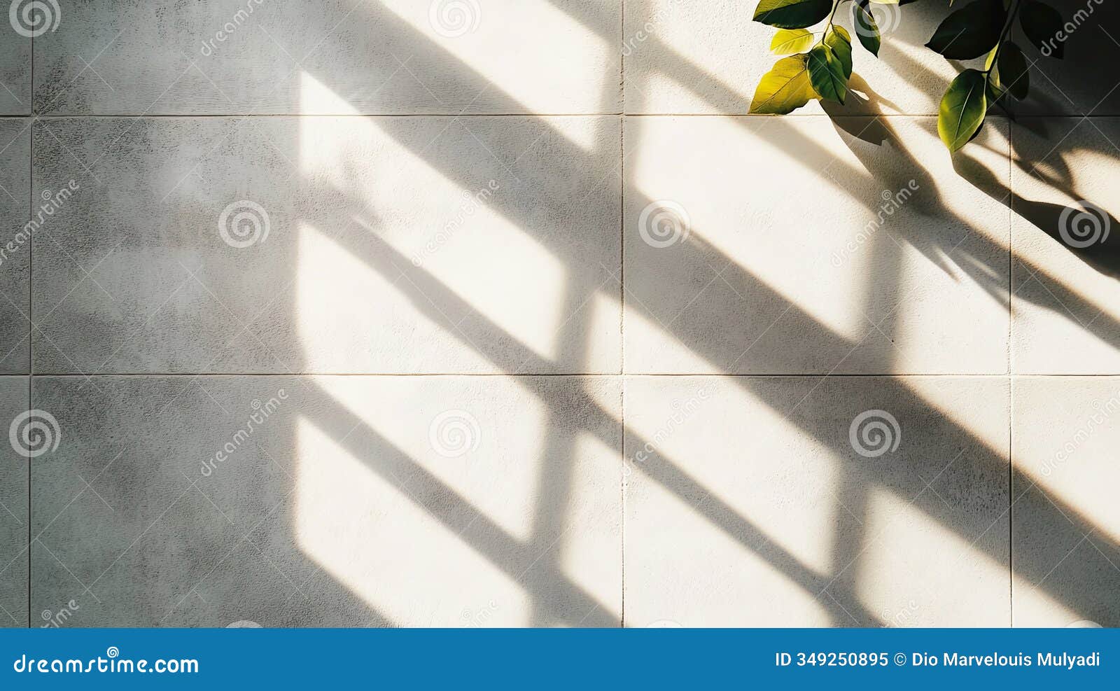 Sunlight Shadow on Tile Floor with Plant Stock Illustration ...