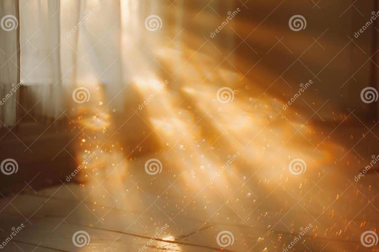 Sunlight through Sheer Curtains Creating Rainbow Light Effects on ...