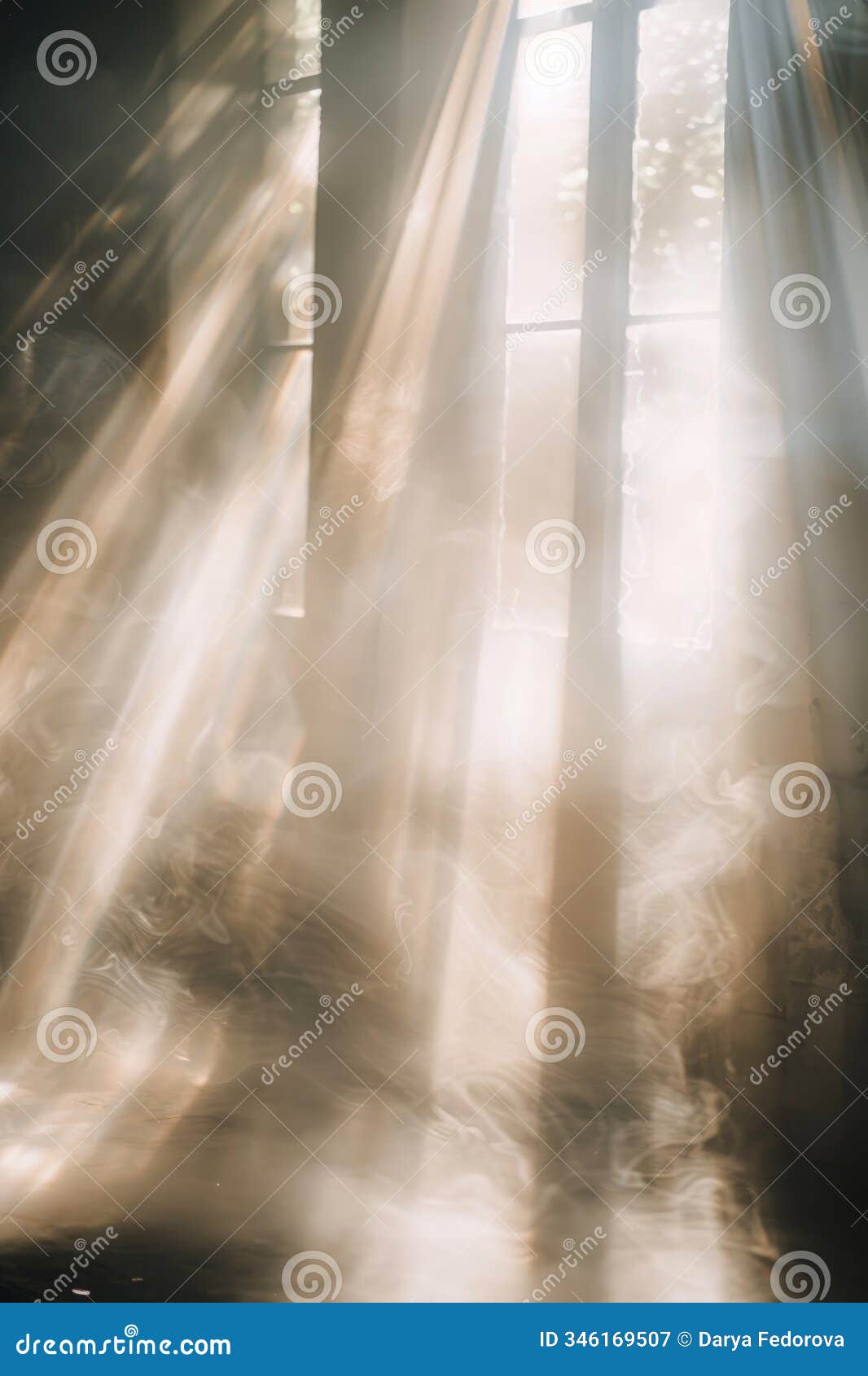 Sunlight through Sheer Curtains Creating Rainbow Light Effects on ...