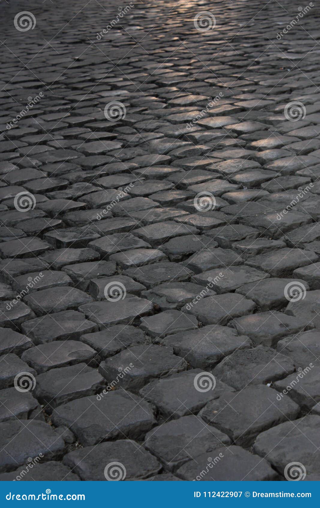 Sunlight Shining on Cobblestone Path in Rome, Italy Stock Image - Image ...