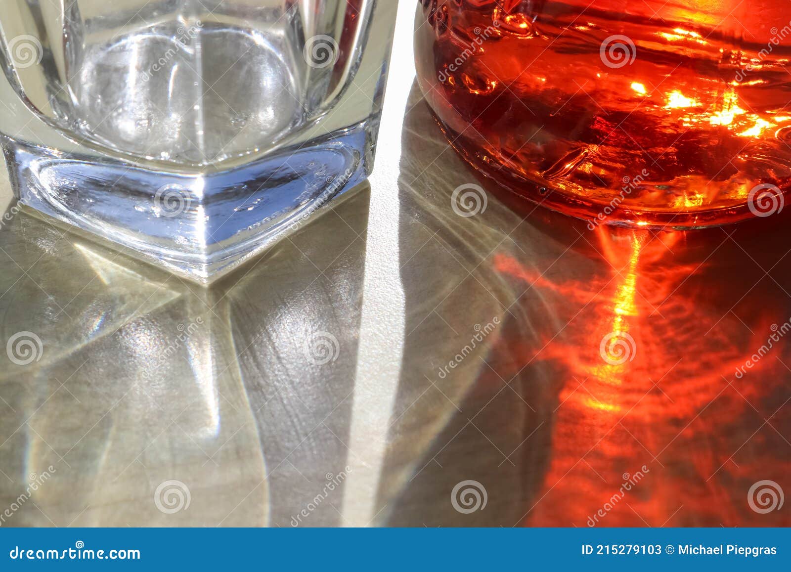 Sunlight Shining through a Drinking Glas Showing Caustic Light Effects ...