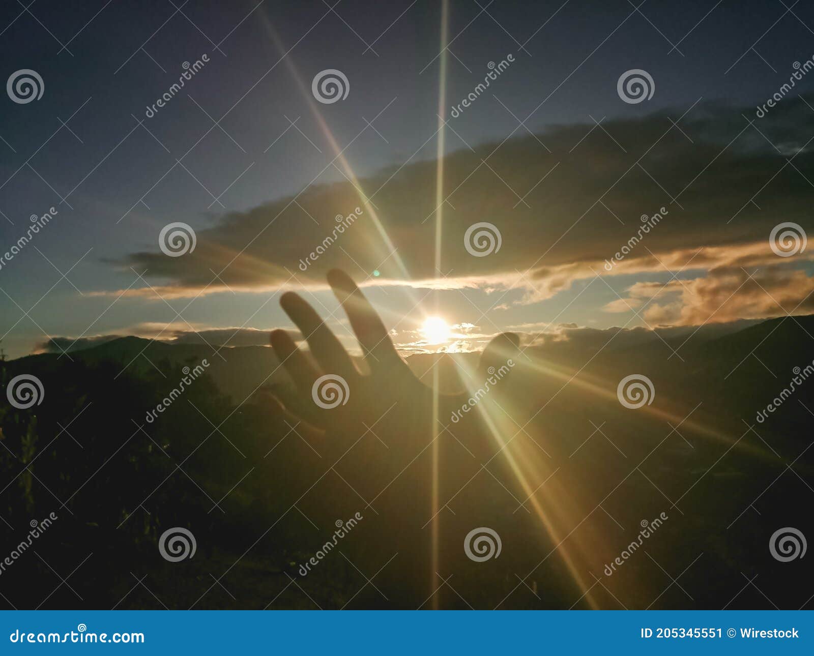 Sunlight Shining through Hand Silhouette Stock Image - Image of ...