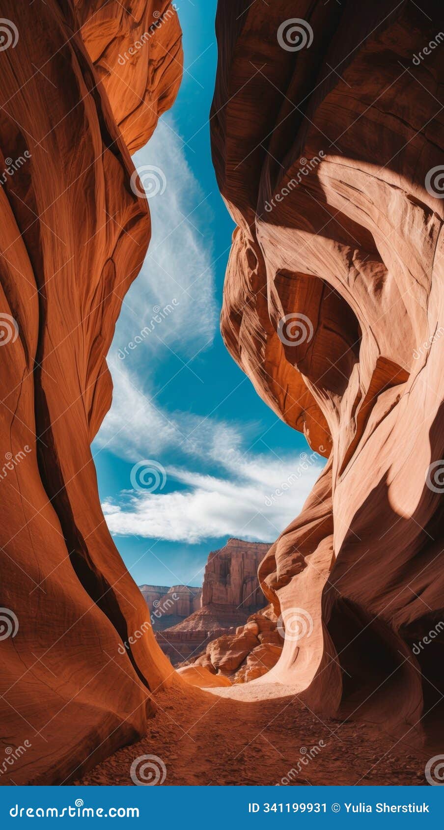 Sunlight Shining through a Rock Formation in a Canyon. Stock Image ...