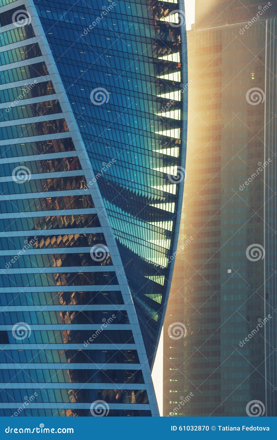 Sunlight on Skyscraper. Glass Tower, High-tech Stock Photo - Image of ...