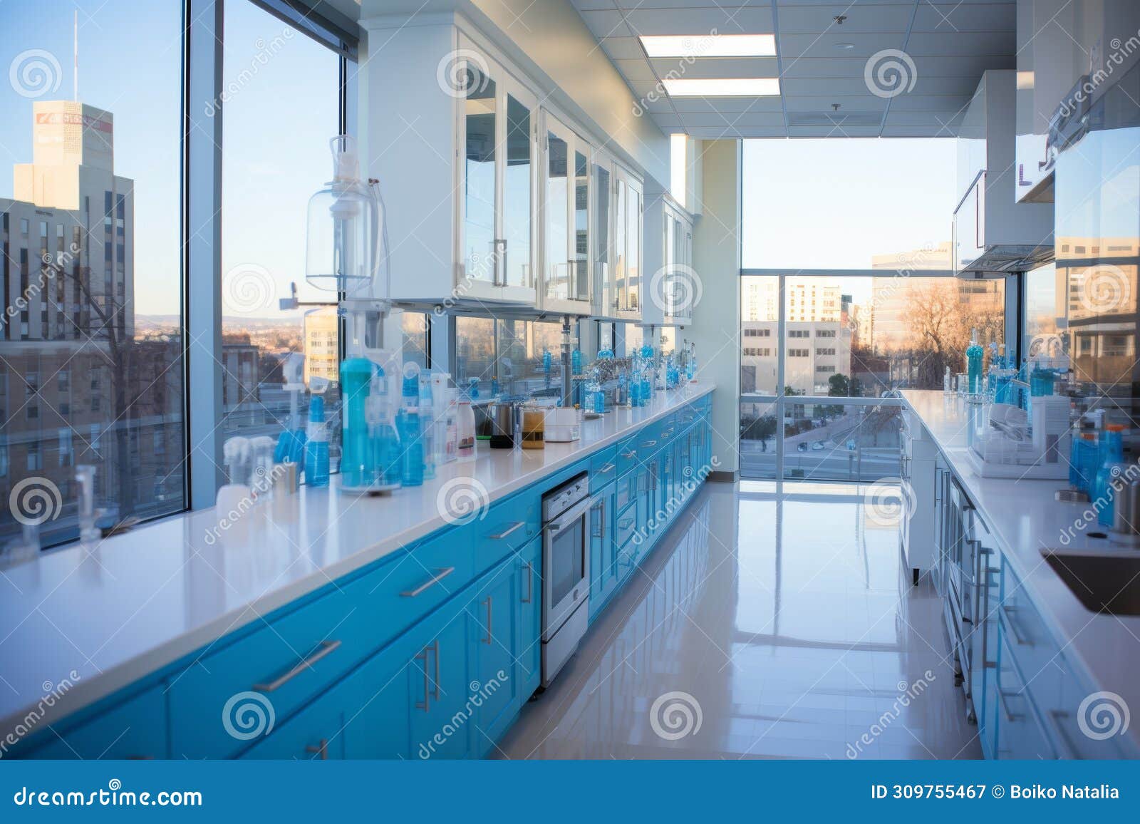 Sunlight Streaming through Glass Walls of Innovative Laboratories ...