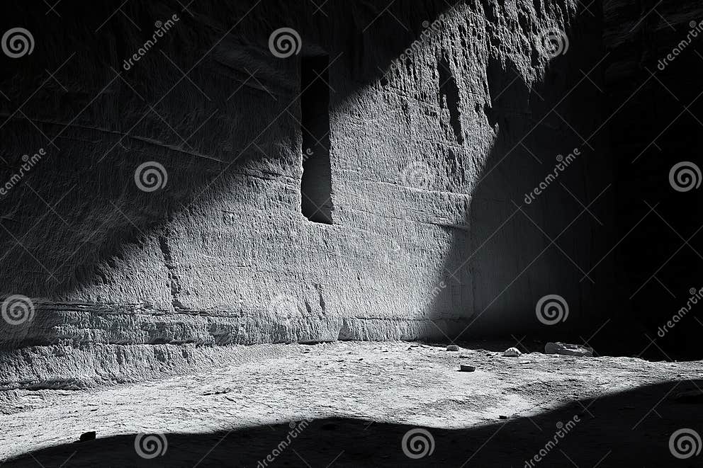 Sunlight Streaming through a Narrow Opening in a Stone Cave Creating ...
