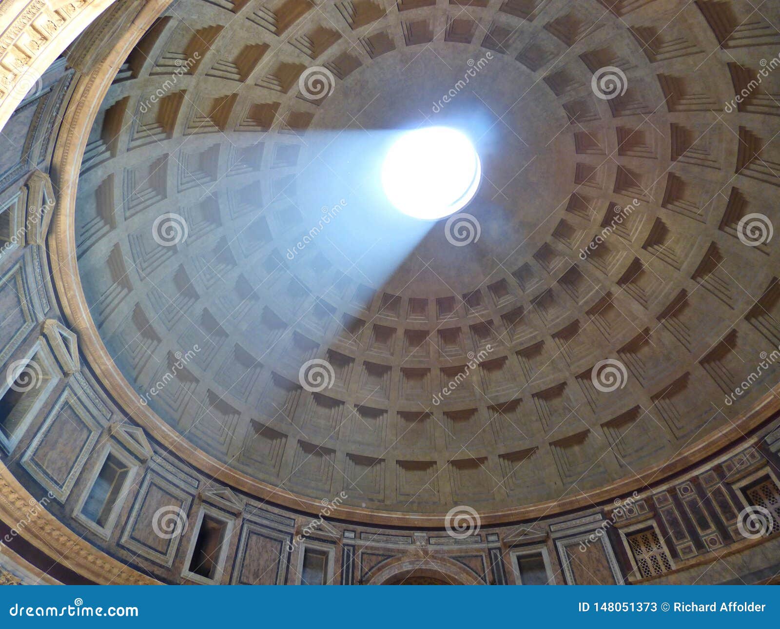 Sunlight Streaming into the Pantheon in Rome Stock Image - Image of ...