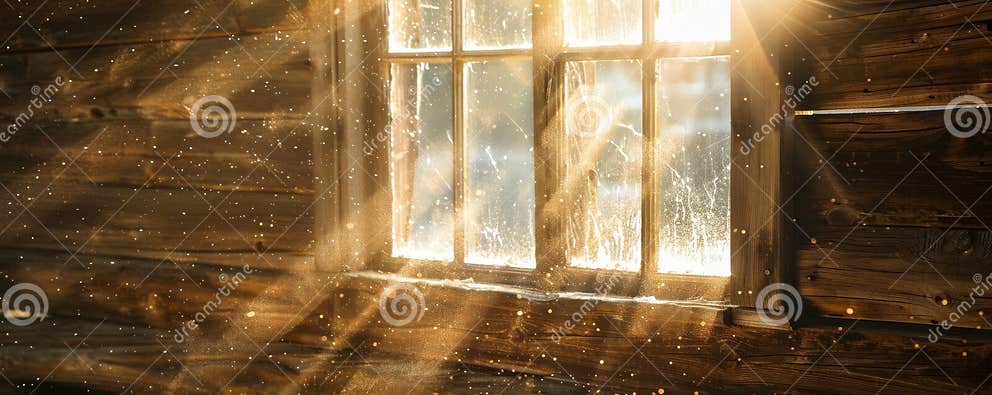Sunlight Streaming through a Rustic Window with Dust Particles in the ...