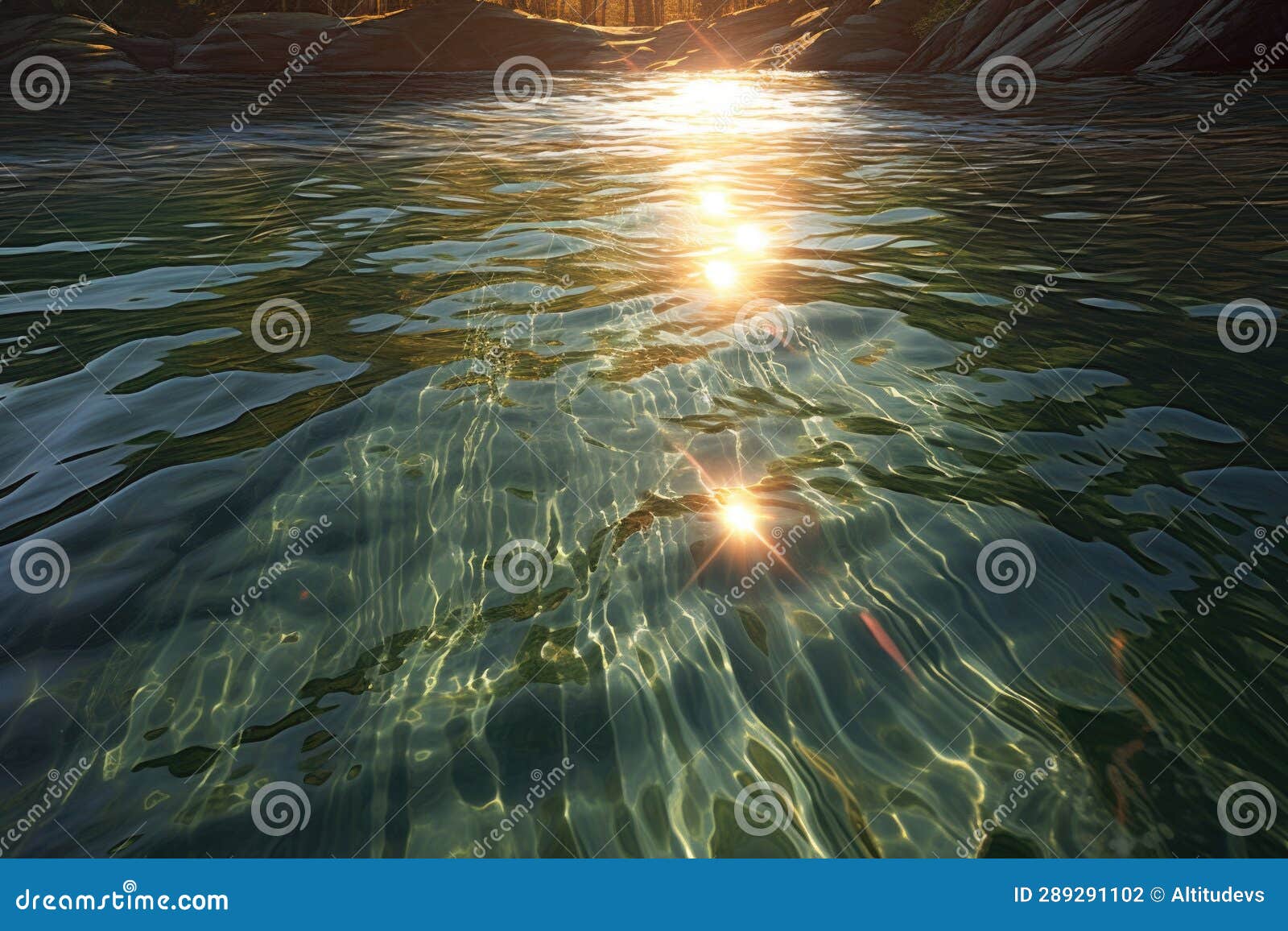 Sunlight Streaming through Water Surface, Creating Patterns Stock Photo ...