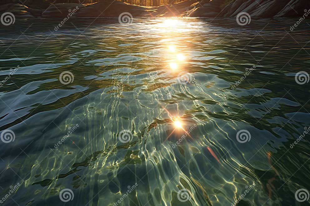 Sunlight Streaming through Water Surface, Creating Patterns Stock Photo ...