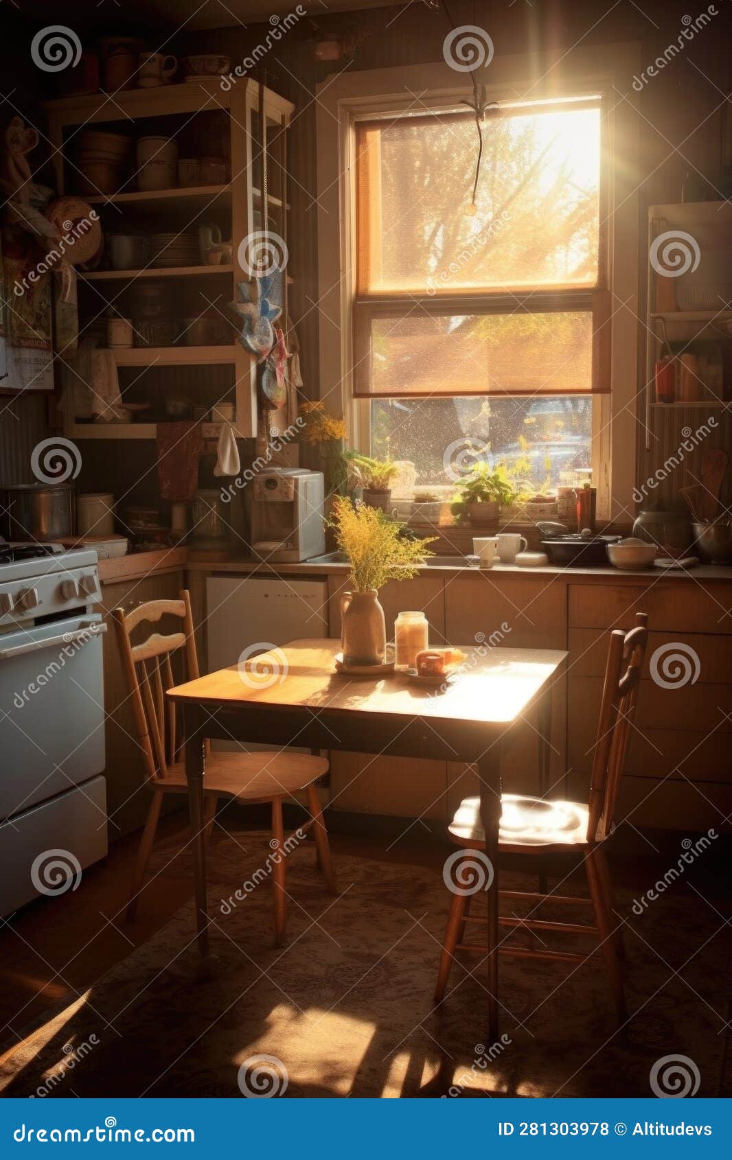 Sunlight Streaming through a Window Onto a Kitchen Table Stock ...