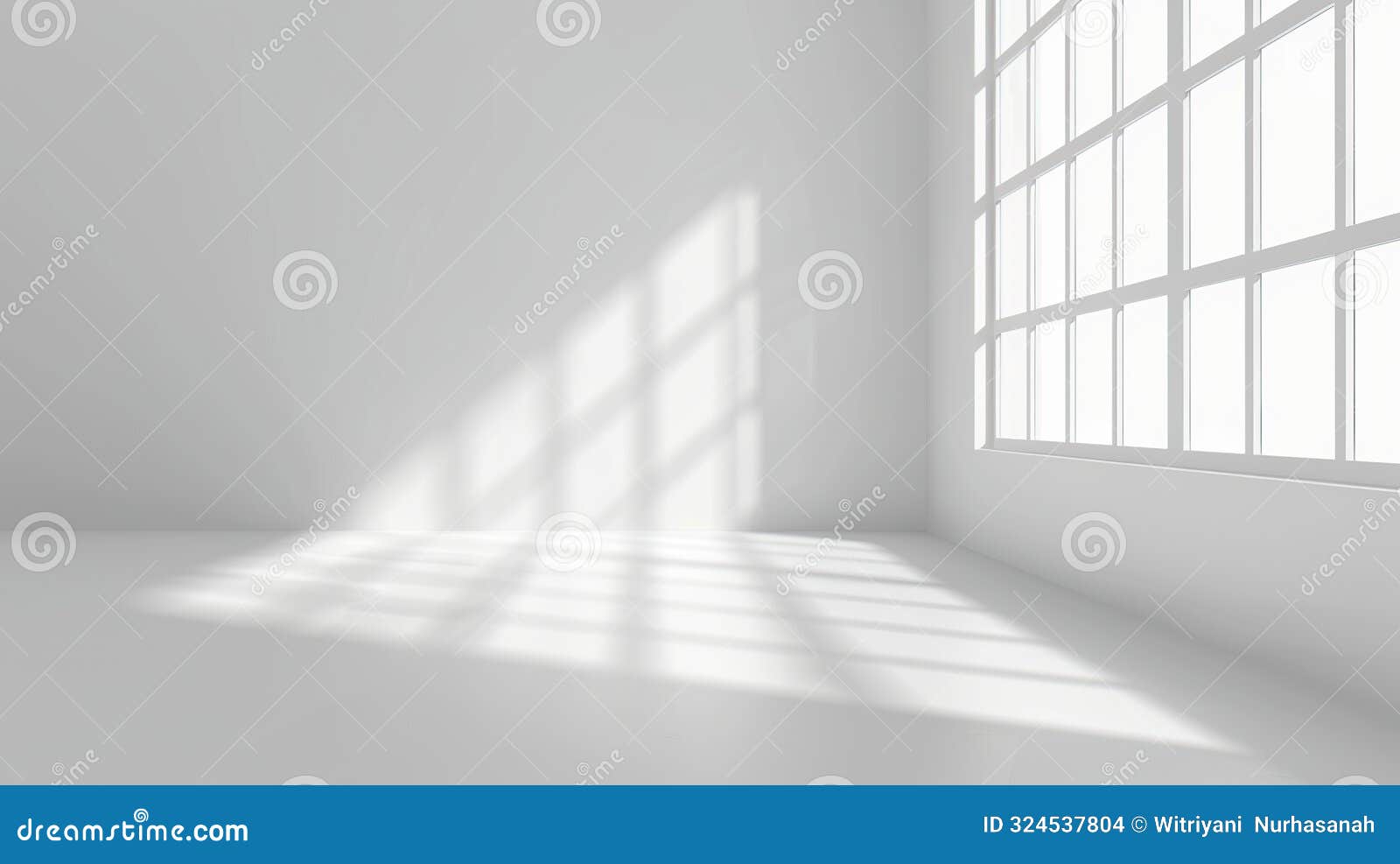 Sunlight Streaming through a Window in a White Room Stock Illustration ...