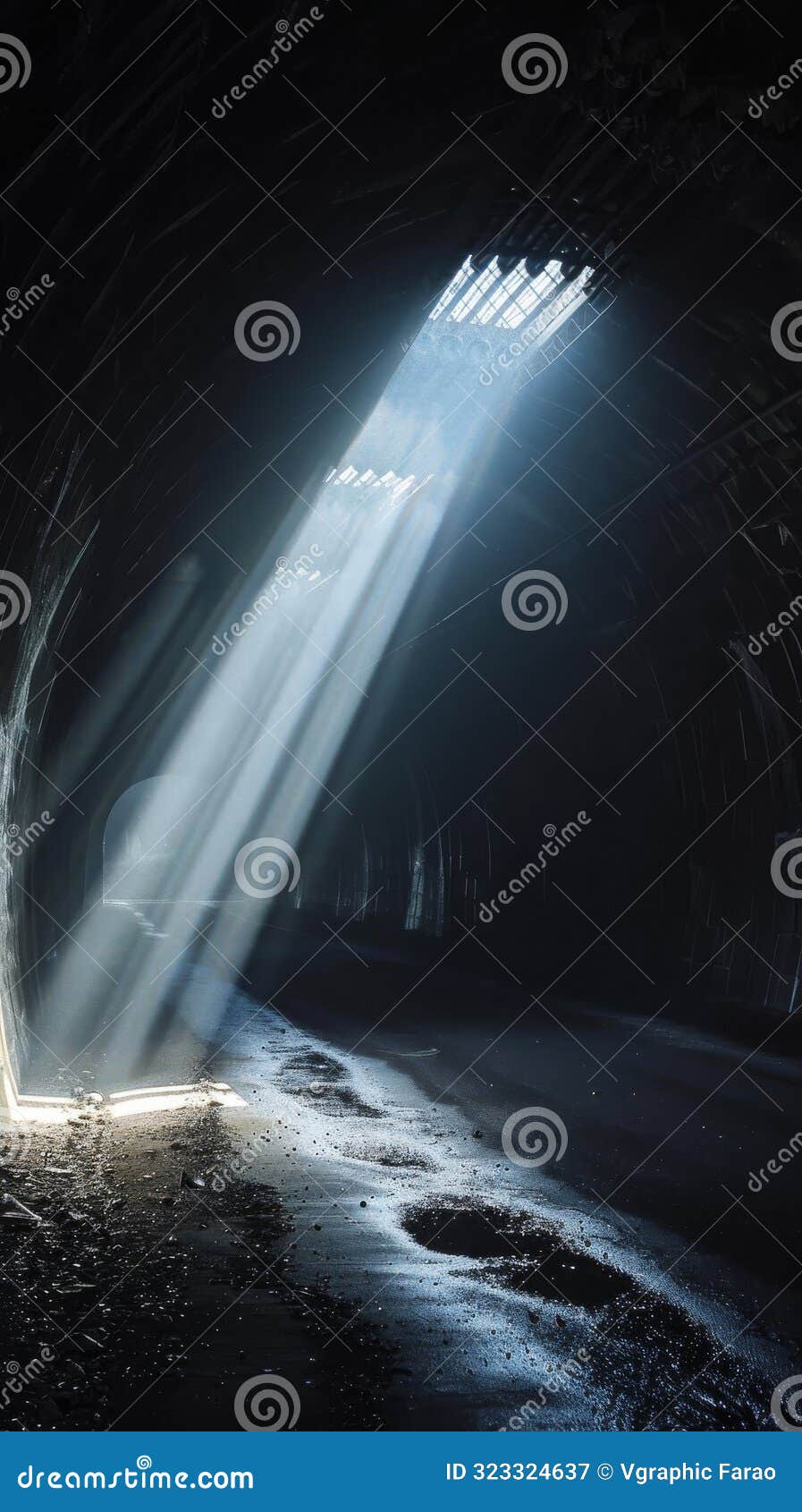 Sunlight Streaming through the Windows of an Abandoned Tunnel Stock ...