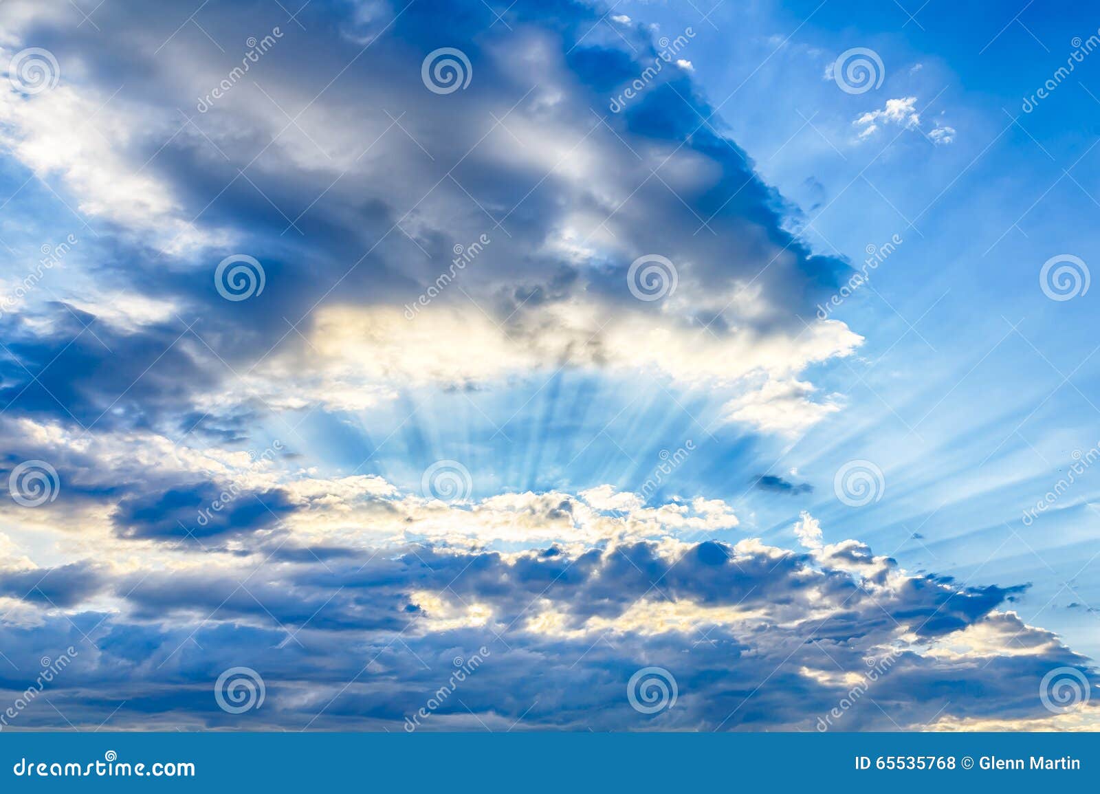 Sunlight Streams through Clouds Stock Photo - Image of heavenly ...