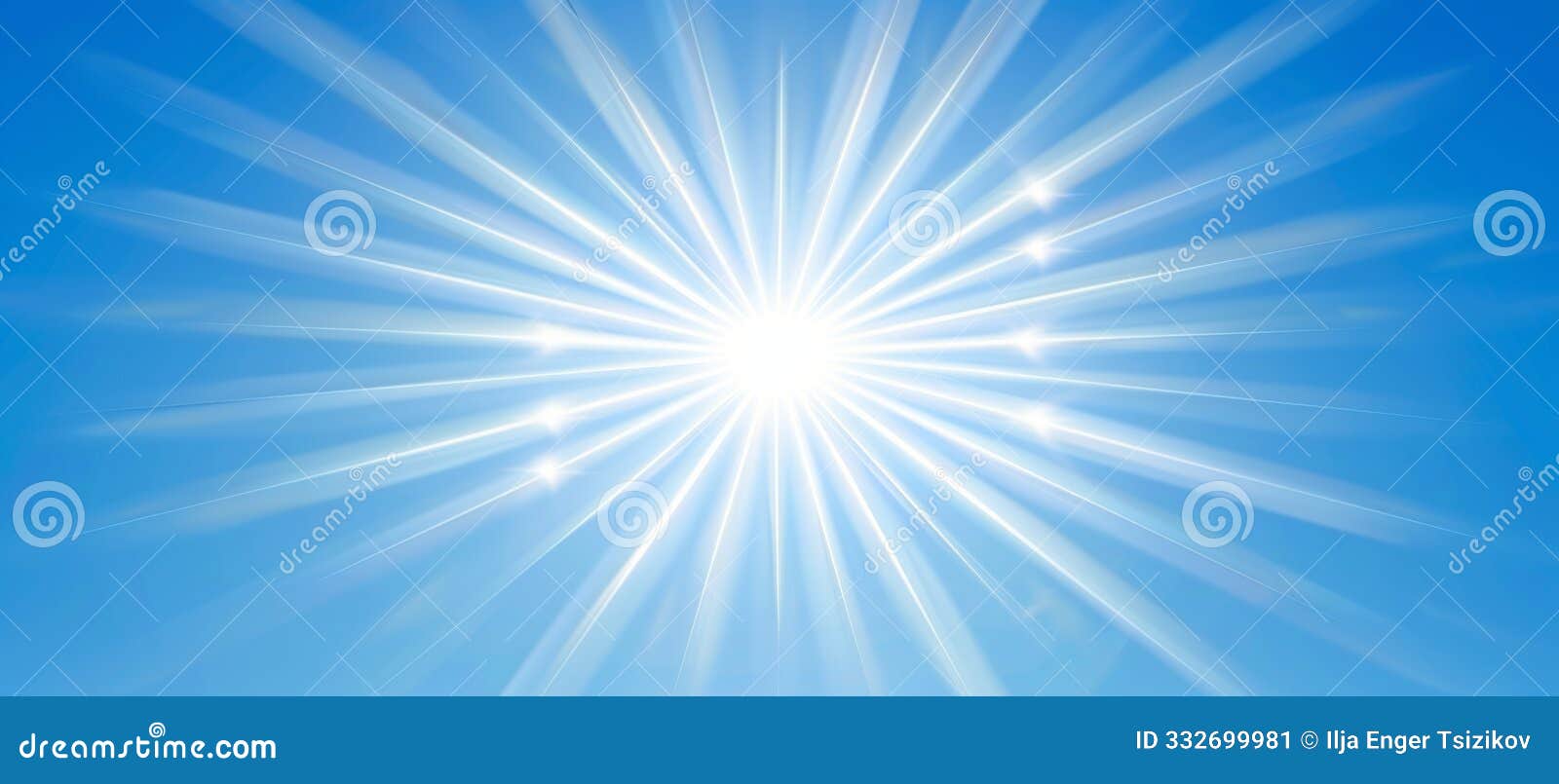 Sunlight on Sunny Day through Azure Sky or Blue Sky, with Sunlight ...