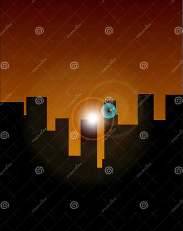 Sunlight through the Tower Blocks Stock Vector - Illustration of ...