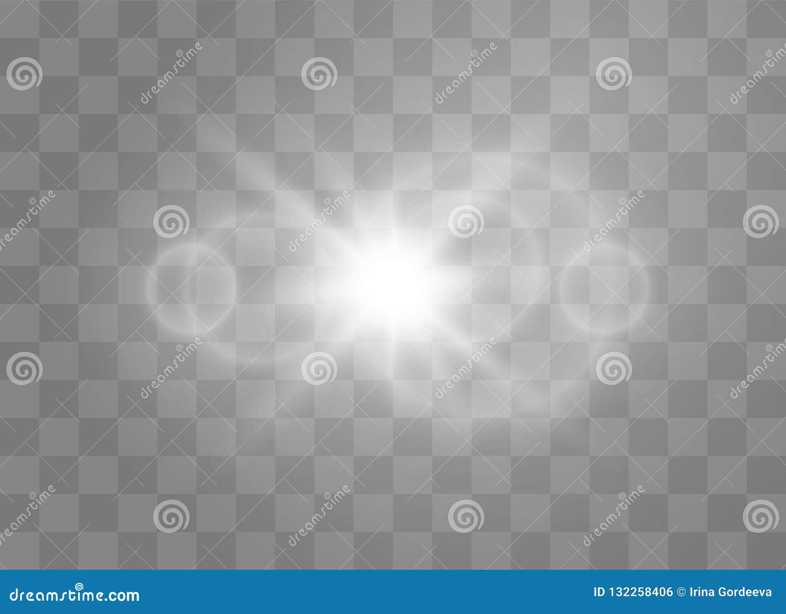 White Sunlight light stock vector. Illustration of decoration - 132258406