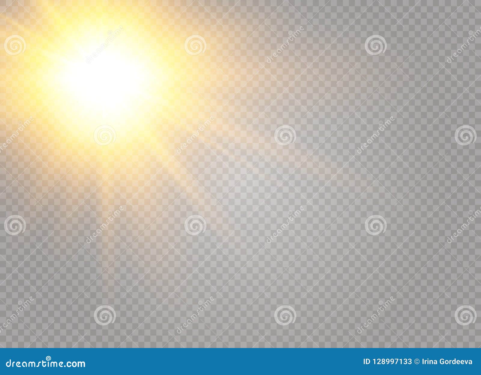 White Sunlight light stock vector. Illustration of effect - 128997133