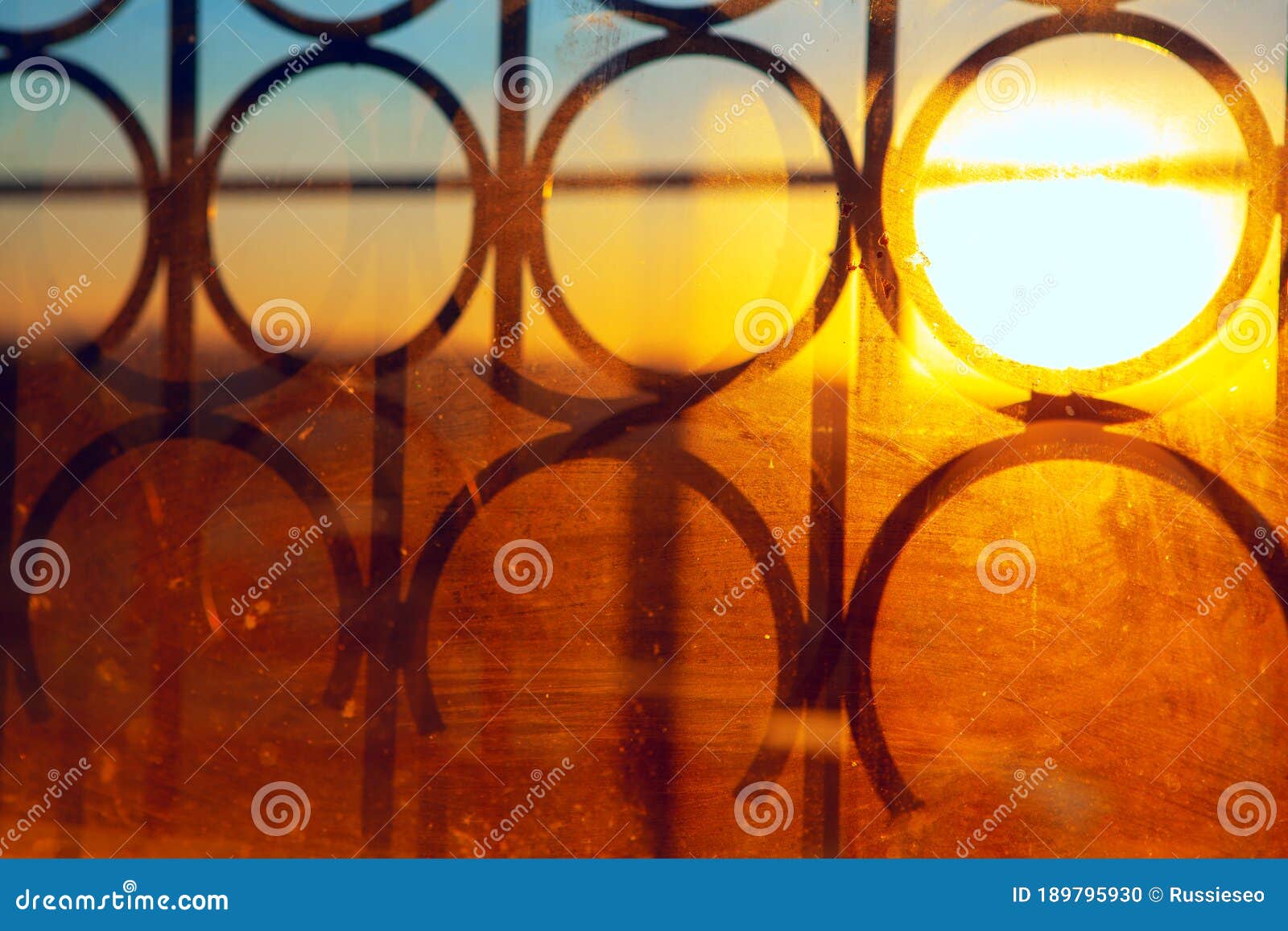 Sunlight in Window with Grates Stock Photo - Image of architecture ...